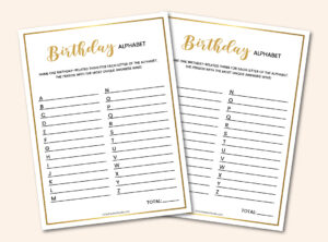 Birthday alphabet game - OhSoFestiveStudio