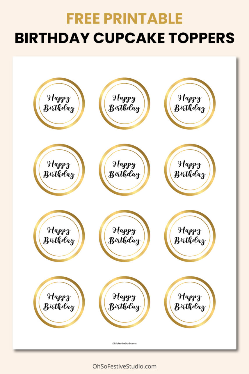 Birthday cupcake toppers - OhSoFestiveStudio