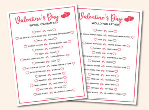 Valentine's Day would you rather game - OhSoFestiveStudio