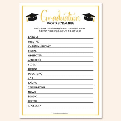 Graduation word search - OhSoFestiveStudio
