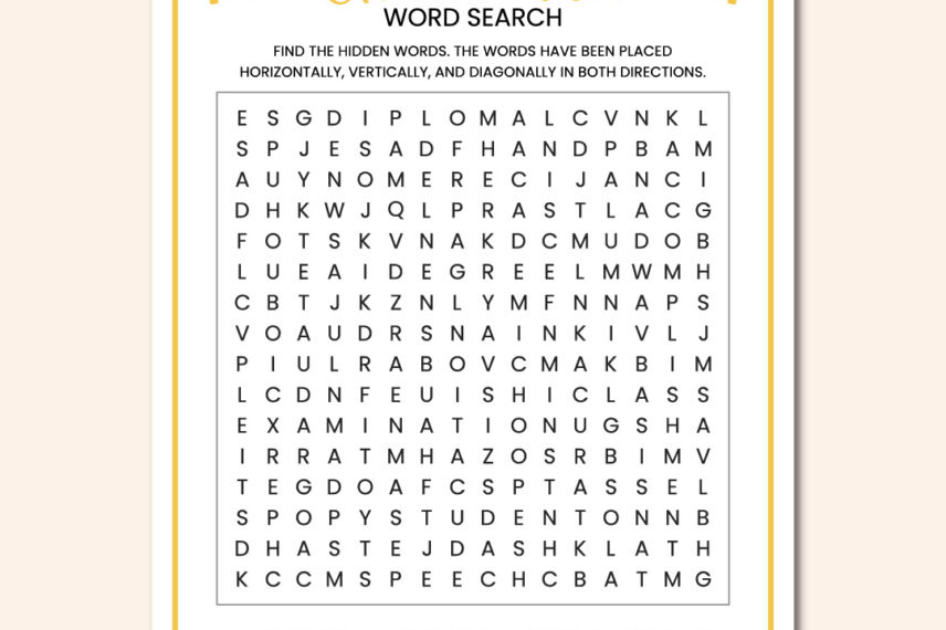 Graduation word scramble - OhSoFestiveStudio