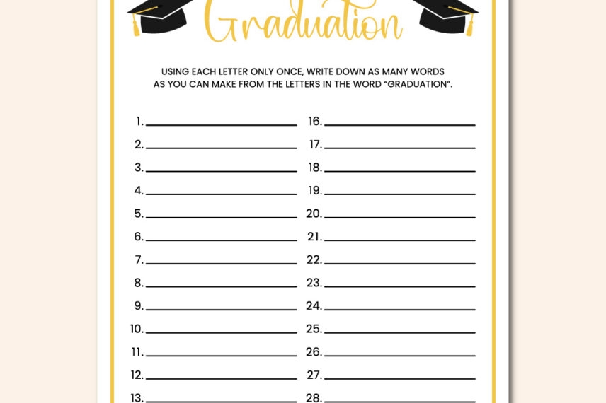 Graduation word search - OhSoFestiveStudio